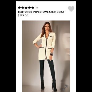 Boston Proper | Jackets & Coats | Boston Proper Texture Piped Sweater ...